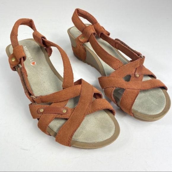 Merrell | Shoes | Merrell Tortoise Shell Revalli Cross Leather Strappy ...